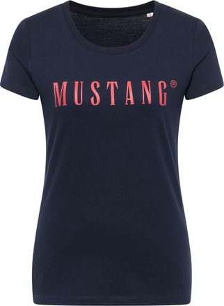 Mustang Jeans Damer Alina C Logo T-Shirt T-Shirt, bl&aring; Nights 4085, XL