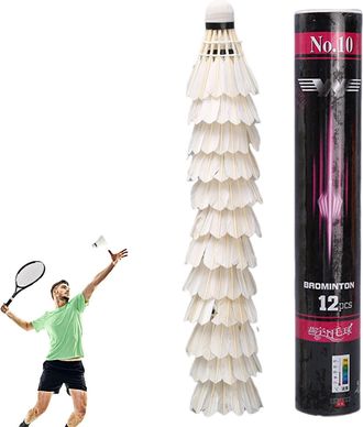 Generic Badminton-B&auml;lle, Badmintonball f&uuml;r den Au&szlig;enbereich, Badmintonb&auml;lle mit Federn, Badmintonball mit rotem Kopf, nat&uuml;rliche Federb&auml;lle f&uuml;r Indoor-&Uuml;bungen