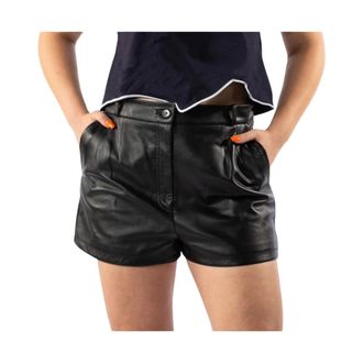 Dolce & Gabbana Femme, Shorts, Noir, Taille: 44 FR Shorts en peau dagneau