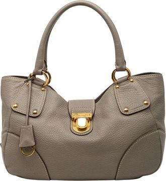 Prada Sac bandouli&egrave;re en cuir pr&eacute;-poss&eacute;d&eacute; - Femme - Pre-owned - Gris - Taille: ONE Size