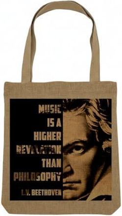 Fabulous Sac Shopping Tote Bag Aspect Lin - Music is a Higher Revelation than Philosophy Quotes Inspirational Artistic Beethoven Music - Sac de Courses Toile E