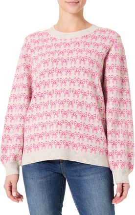 Ichi Damen IHBRIELLE LS4 Pullunder, 204825/Oatmeal w. Pink Yarrow, XXL