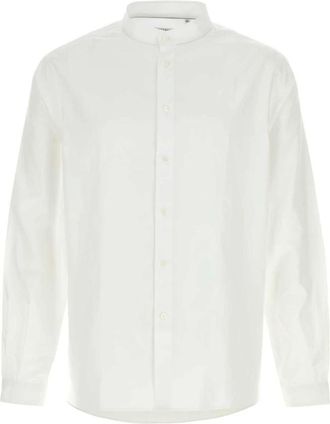 Brunello Cucinelli Homme, Chemises, Blanc, Taille: XL Band Collar Shirt