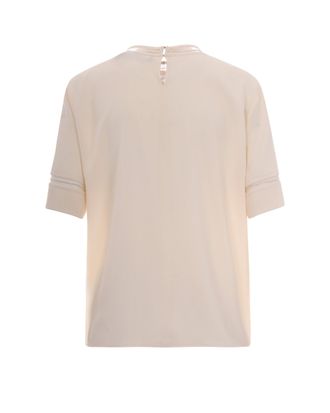 Fabiana Filippi Womens Blouse Crepe De Chine Silk-Blend Butter Acetate Blouses Shirt