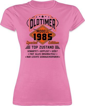 Shirtracer Shirt Damen - 40. Geburtstag - Oldtimer Modell 1985 - XL - Rosa - Geschenke f&uuml;r Frauen ab 40 40er Jahre Outfit 40.Geburtstag 1983 t-Shirts Frau Gesche