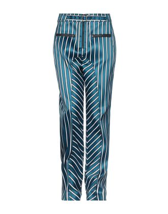 Self Portrait Teal Striped Satin Pants Size XXS