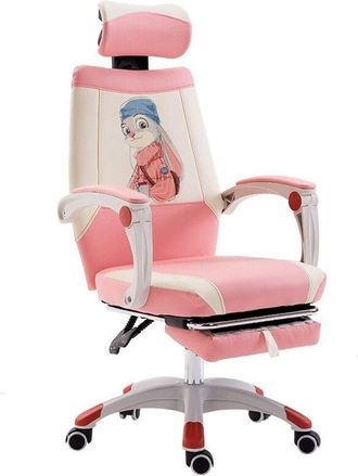 Generic B&uuml;rostuhl, Wohnzimmer, B&uuml;rostuhl, Leder, F&uuml;&szlig;e aus Nylon, Hasenmuster mit Fu&szlig;st&uuml;tze, Drehstuhl, Computerstuhl f&uuml;r zu Hause, einfach anzuheben