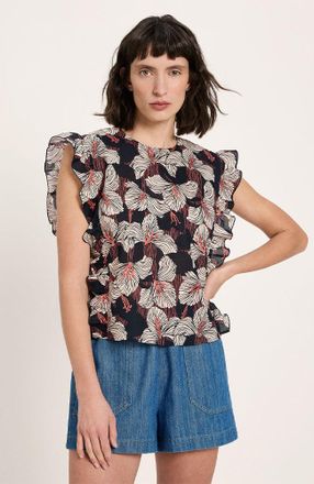 Lanius Lanius Damen vegan Bluse Ruffles Bloom Onyx