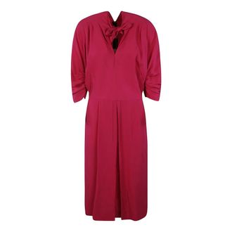 Marni Kleid mit gerafften &Auml;rmeln und Bindekragen - - Dresses - Damen - Rosa - S