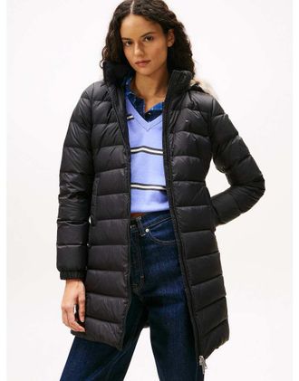 Tommy Jeans Doudoune &agrave; capuche avec bord en fausse fourrure - Noir