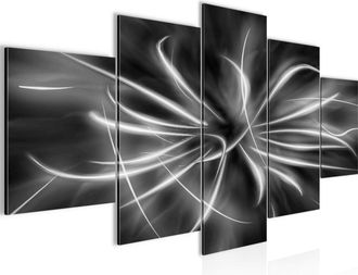Runa Art Bilder Abstrakt 200 x 100 cm 5 Teilig XXL Wanddekoration Design Schwarz Weiss 100051c