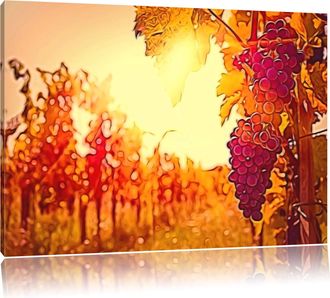Pixxprint wunderschöne köstliche Weintrauben an Rebe, Größe: 80x60cm, Leinwandbild, fertig gespannt, Wandbild, Dekoration, Kunstdruck, kein Poster