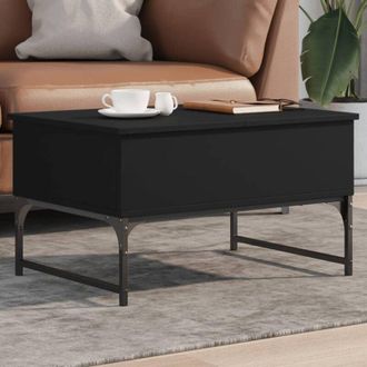 vidaXL Vidaxl - Table basse noir 70x50x40 cm bois ding&eacute;nierie et m&eacute;tal