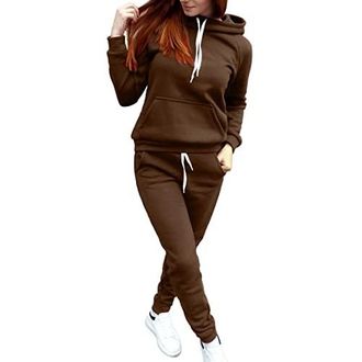 Generic Ensembles de v&ecirc;tements de d&eacute;tente pour femme - Pantalon uni &agrave; manches longues - Costume d&eacute;contract&eacute; pour femme - Pull de sport color&eacute; - Ensembles de j