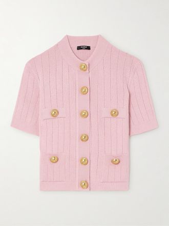 Balmain Cardigan Aus Rippstrick - Pink