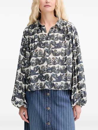 Munthe Lynx floral buttoned shirt - Wei&szlig;