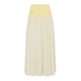 Paco Rabanne Langer Rock aus Cr&ecirc;pe de Chine und Baumwolle - - Skirts - Damen - Mehrfarbig - 2XS