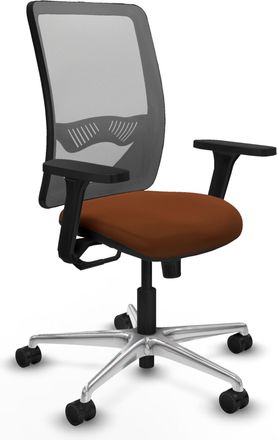 Piqueras y Crespo Drehstuhl Zulema Mesh mit 3D-Armen, h&ouml;henverstellbare Lendenwirbelst&uuml;tze, ausgestattet mit 3 Positionen und Schneidschaum, mit 65 mm Nylon-Rollen, Gra