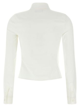 Balenciaga Ruched Cotton Oxford Blouse - Cream