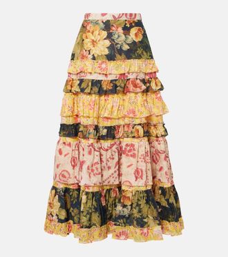 Valentino Jupe longue en coton à fleurs