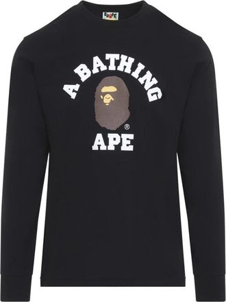 A Bathing Ape College Langarm-T-Shirt - - Tops - Herren - Schwarzk - M