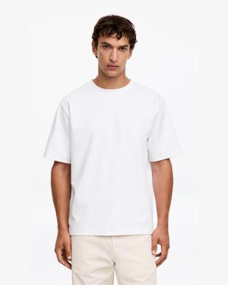 Arket Kastiges Interlock-T-Shirt -Wei&szlig;