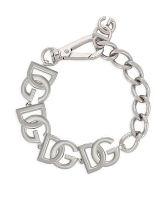 Dolce & Gabbana bracelet en cha&icirc;ne &agrave; logo DG - Argent