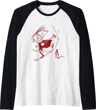 Moomin Red Mymble Skifahren Winter Spiele Sport Raglan