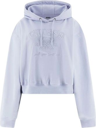 Guess Femme, Sweatshirts et sweats &agrave; capuche, Bleu, Taille: 38 FR Yayoi Sweat &agrave; capuche