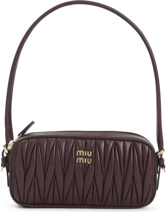Miu Miu Bordeaux Lamb Leather Schultertasche - - Bags - Damen - Braun - ONE SIZE