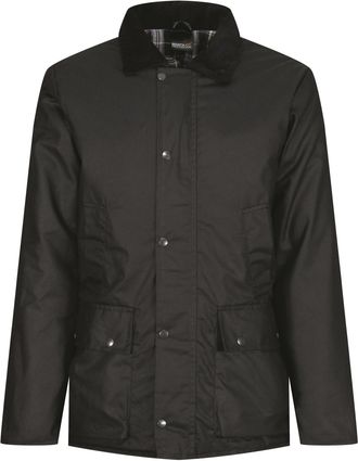 Regatta Professional Herren Mens Pensford Lightweight Wax Jacket Black Wachsjacke, Schwarz, S