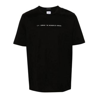 C.P. Company Rundhals-T-Shirt mit Print - - Tops - Herren - Schwarzk - S