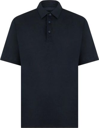 HUGO BOSS Polo Parris &agrave; Boutons - Homme - Tops - Bleu - Taille: L