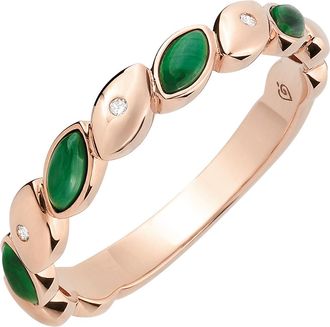 Edenly Trauring Felicitas - Malachit und Diamanten - 750er Roségold