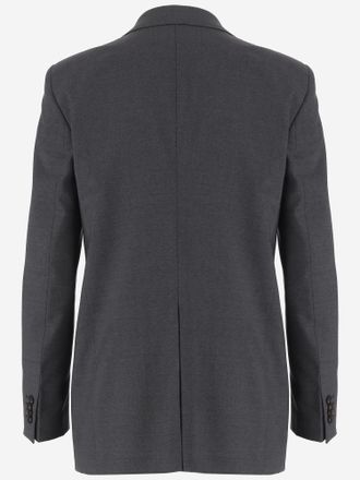 Tagliatore Womens Stretch Wool Jacket Gray Virgin