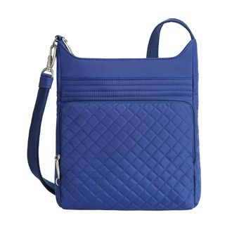 Travelon Quadratische Boho-Umh&auml;ngetasche, Lush Blue, 9.5 x 12 x 2, Anti-Diebstahl Boho North/South Crossbody
