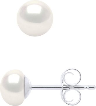 Ateliers Saint Germain Ohrringe - Silber 925 und echte Süßwasser-Zuchtperlen, Knopf 5-6 mm