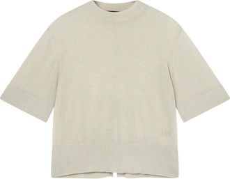 A|X Armani Exchange Femme, Tops, Beige, Taille: 38 FR Linen-viscose Mix Cut-out Top