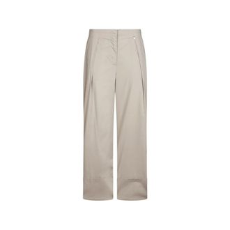 Liu Jo Femme, Pantalons, Gris, Taille: 38 FR Pantalon &Eacute;vas&eacute; en Popeline