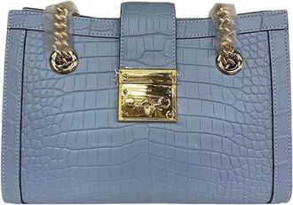 Generic Sac cabas pour femme en cuir de ventre de crocodile, sac &agrave; bandouli&egrave;re &agrave; cha&icirc;ne, sac &agrave; rabat en cuir dalligator v&eacute;ritable, sac bandouli&egrave;re simple