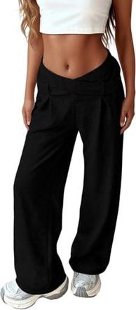 Generic Pantalon de d&eacute;tente &agrave; Jambe Large pour Femme - Pantalon de surv&ecirc;tement Ample Taille Haute - Pantalon de Yoga Confortable n9