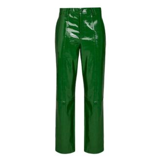 Weili Zheng Femme, Pantalons, Vert, Taille: 40 FR Pantalone in vinile gamba larga