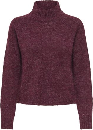 Jacqueline de Yong JdY Damen Jdyzoey Life L/S Hn Raglan Pul KNT Noos, Maroon Banner, M