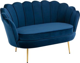 Vente-Unique Dandelion 2-Sitzer-Sofa aus Samt, Nachtblau