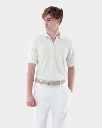 van Laack Poloshirt aus Boucl&eacute;-Strick