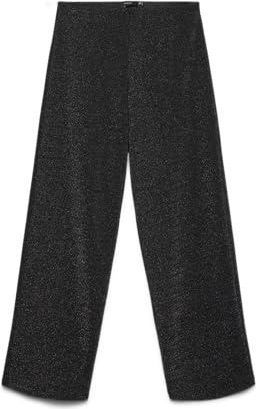 Vero Moda Vmberlin MW Pantalon Large &agrave; Paillettes Noos, Noir, L / 30L