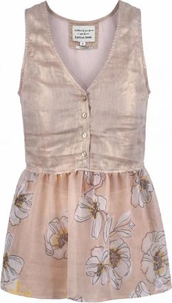 Alessia Santi Femme, Blouses et Chemises, Beige, Taille: 40 FR Cami semi-transparente &agrave; volants