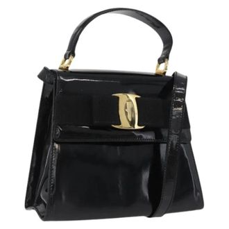 Ferragamo Pre-owned Handtasche aus Lackleder - - Pre-owned - Damen - Schwarzk - ONE SIZE