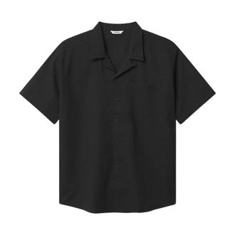 Gabba Sommer Seersucker Hemd - Schwarz - - Shirts - Herren - Schwarzk - S