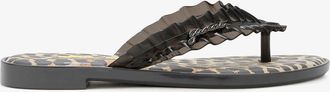 Ganni Tongs Melissa &agrave; imprim&eacute; l&eacute;opard - Taille 38 Noir - Pour Femme